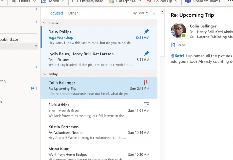 Pin important emails to top of your mailbox | Microsoft Community Hub