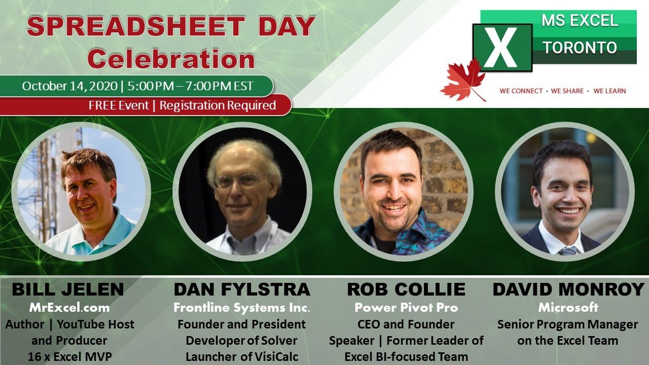 Spreadsheet Day Celebration - Oct 14, 5 PM ET