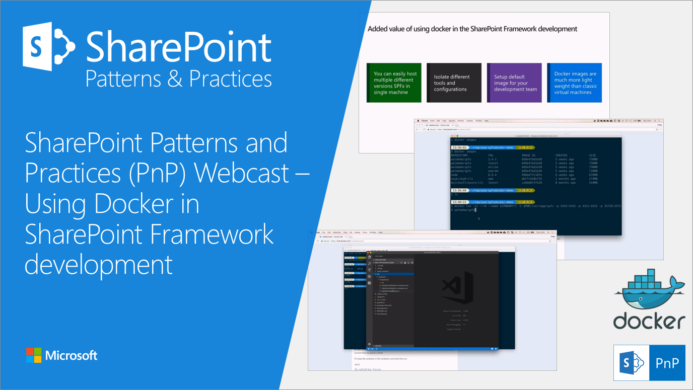 SharePoint PnP Webcast – Using Docker in SharePoint Framework development | Microsoft Community Hub