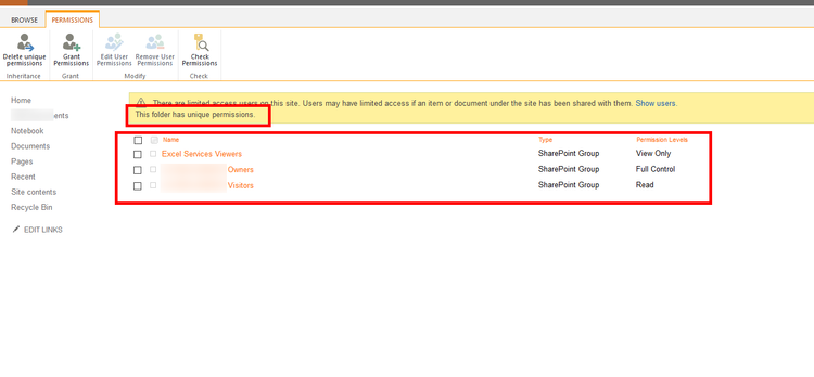 Sharepoint How To Reset Inheritance Permission Set Into An Sp Doclib Folder Or File