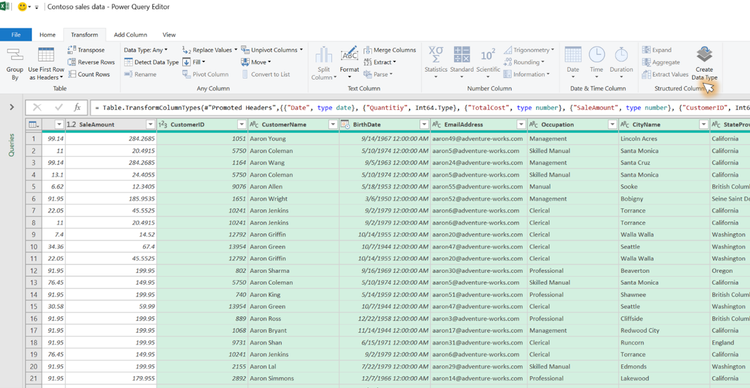 Announcing Power Query Data Types