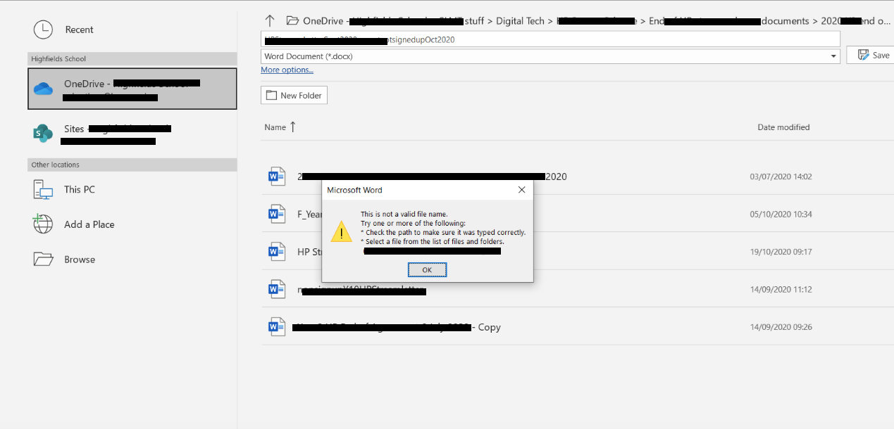This is not a valid file name error | Microsoft Community Hub