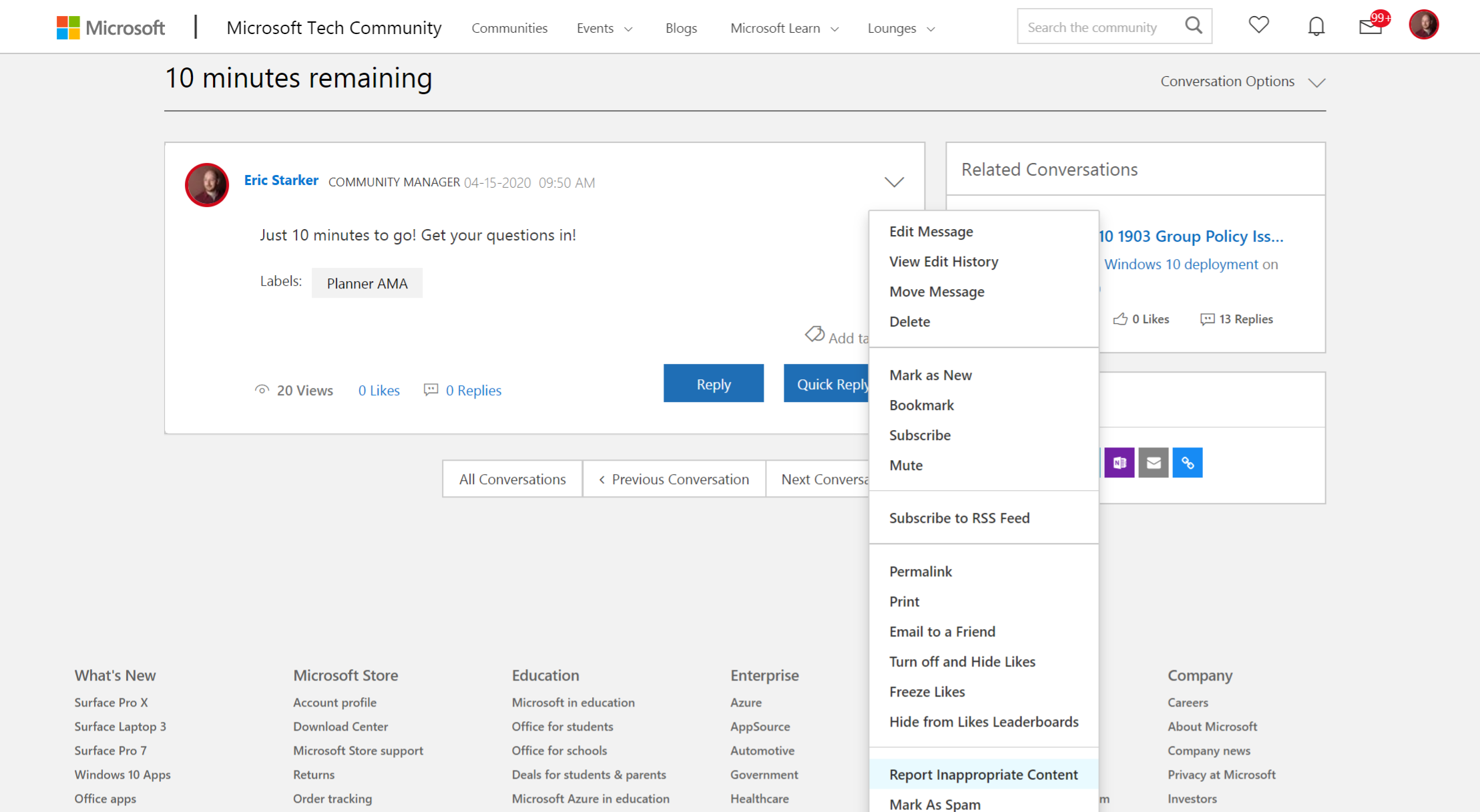 I'm having trouble with Microsoft Tech Community. What's the best way ...
