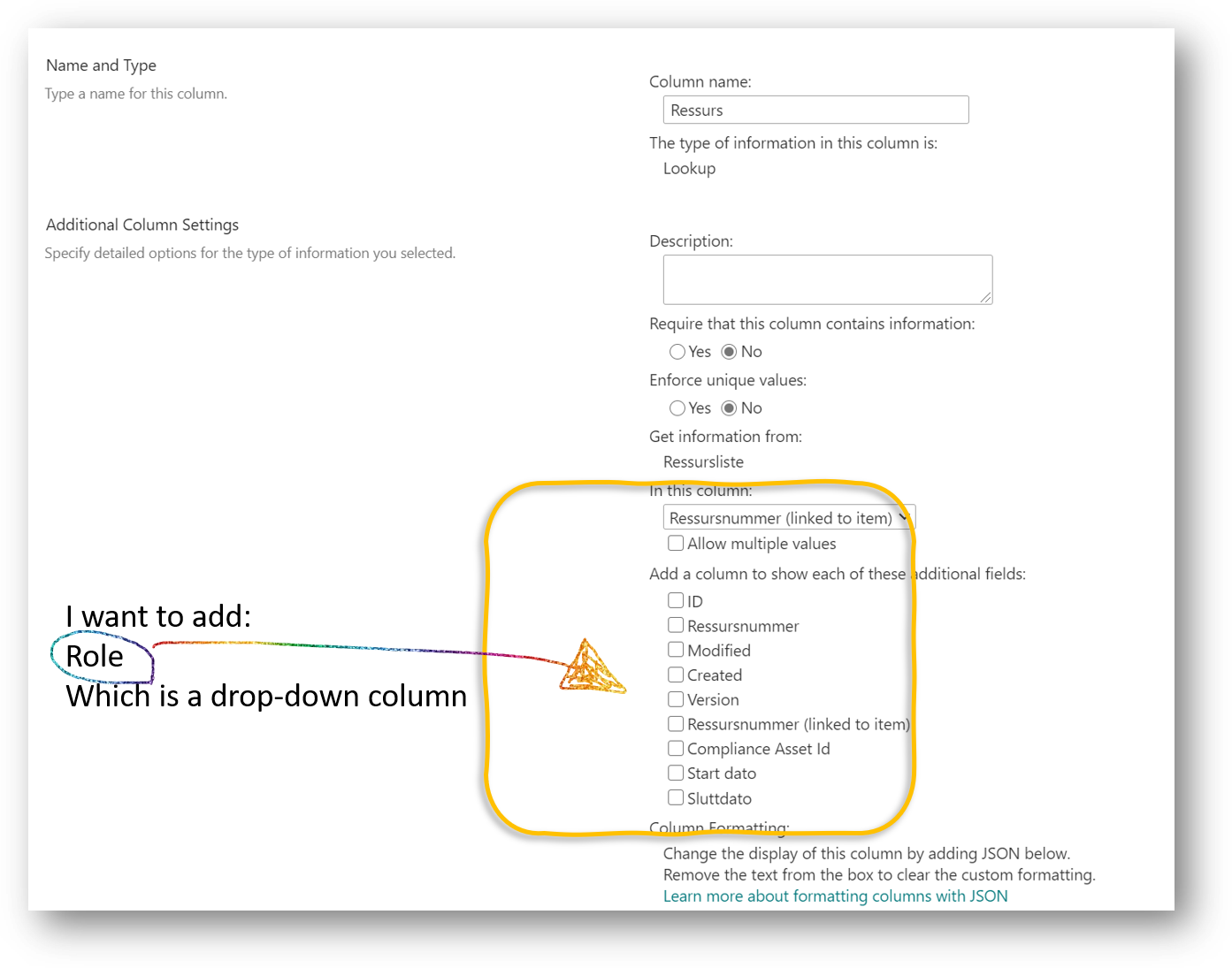 How can I add columns with dropdown menu to a lookup column? | Microsoft Community Hub
