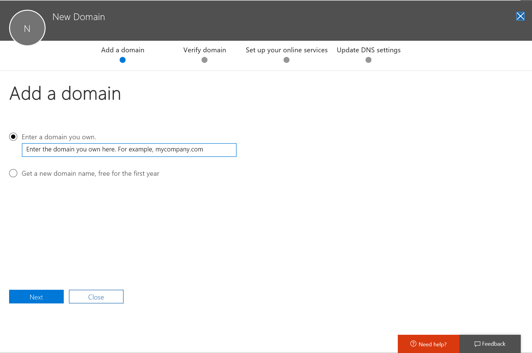Join your domain name to Microsoft 365 for custom email addresses