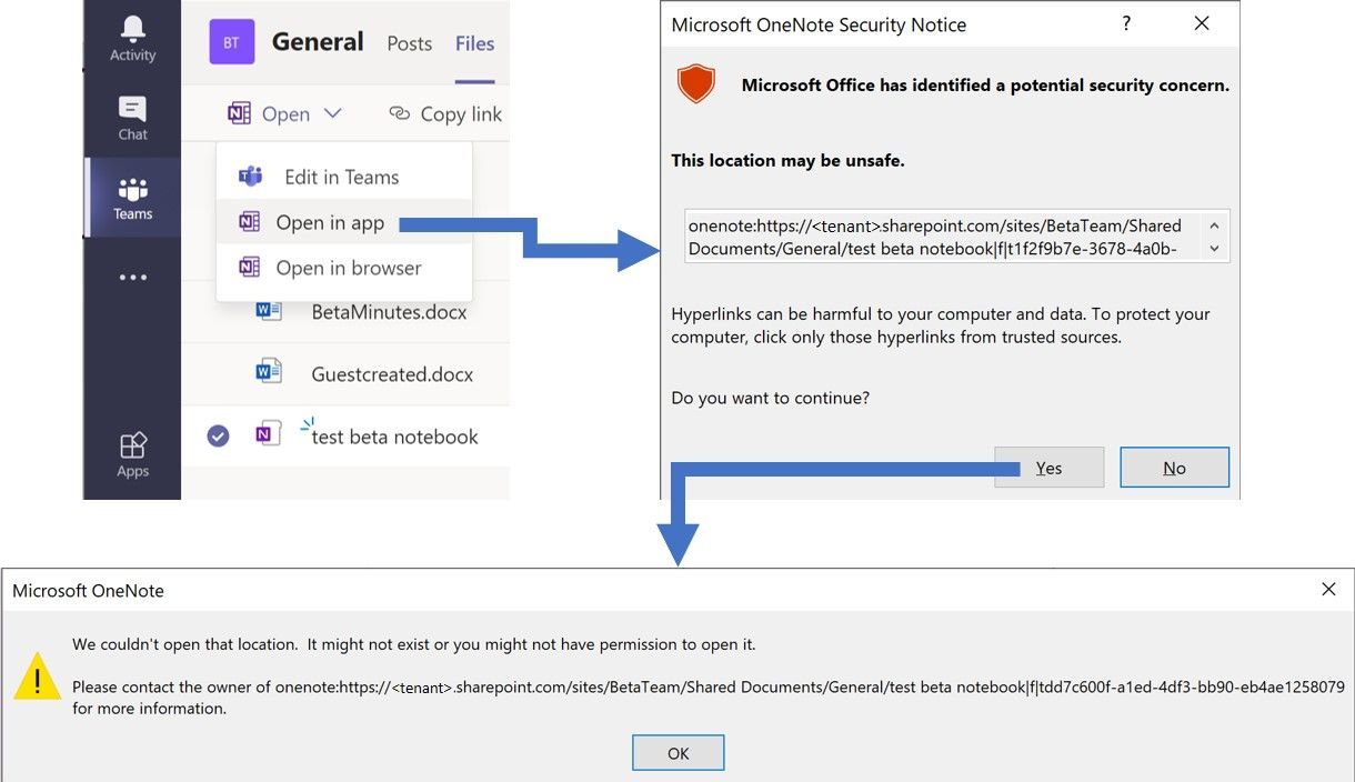 OneNote fails to open when using "Open in app" from Teams | Microsoft Community Hub