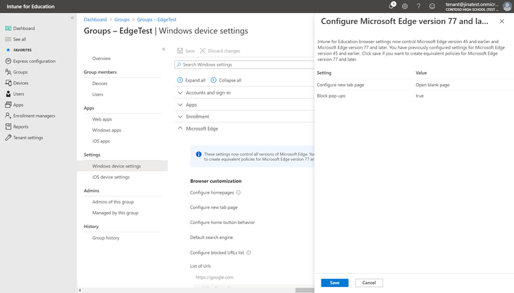 Get started configuring Microsoft Edge using Intune for Education | Microsoft Community Hub