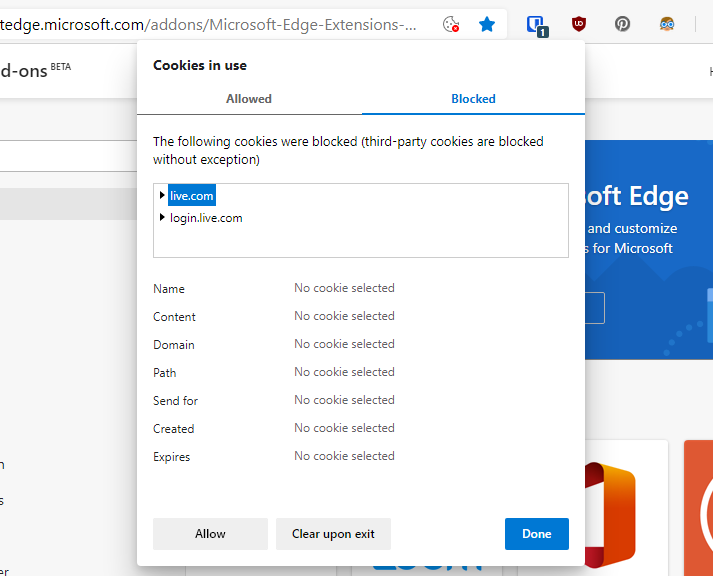 [BUG] Allowing the blocked cookies not working from POPUP | Microsoft ...