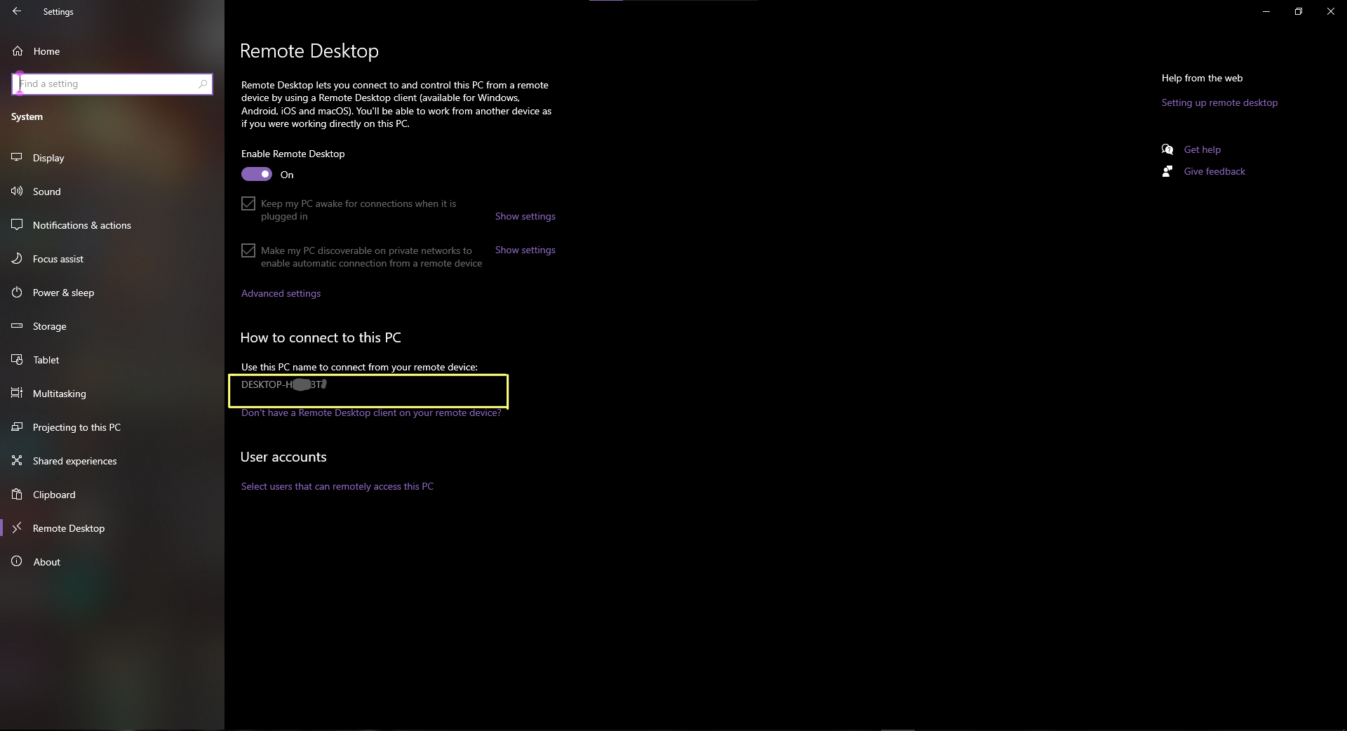Show device's private IP address and Public IP address next to PC name ...