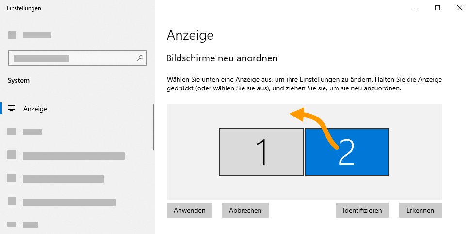 Change default display arrangement from side by side to e.g. stacked ...