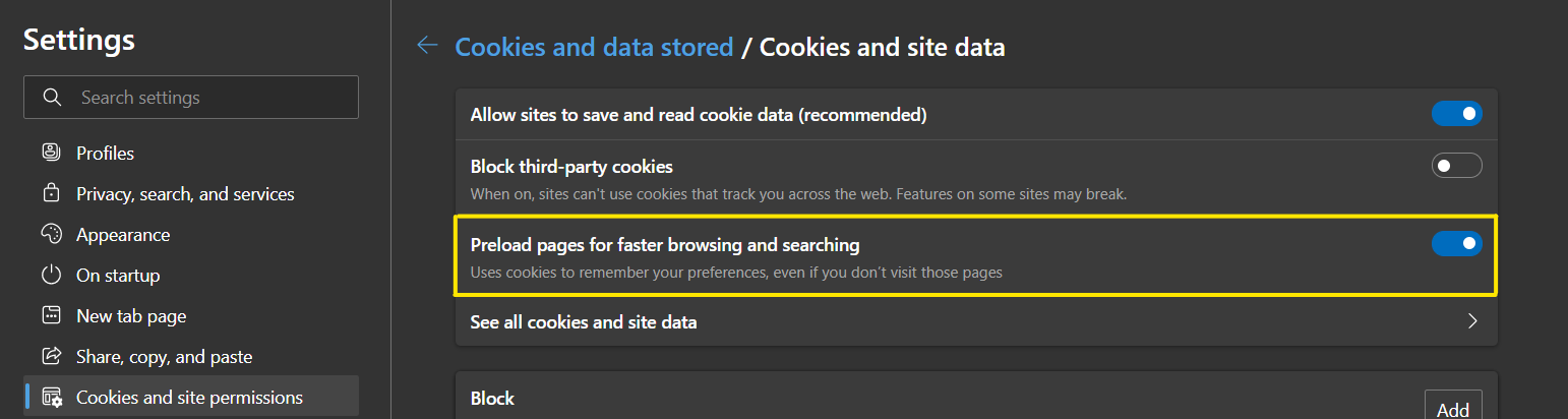 Page preloading is back again in Edge Version 89.0.719.0 (Official ...