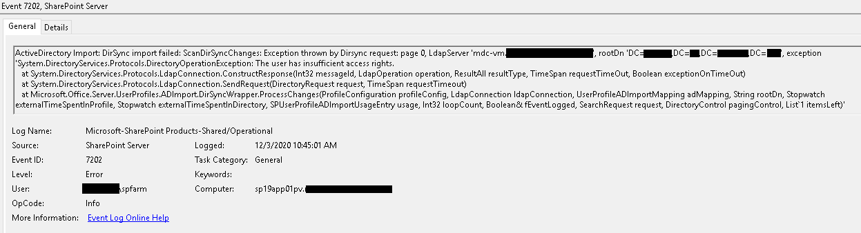 SharePoint 2019 User Profile Service not syncing | Microsoft Community Hub