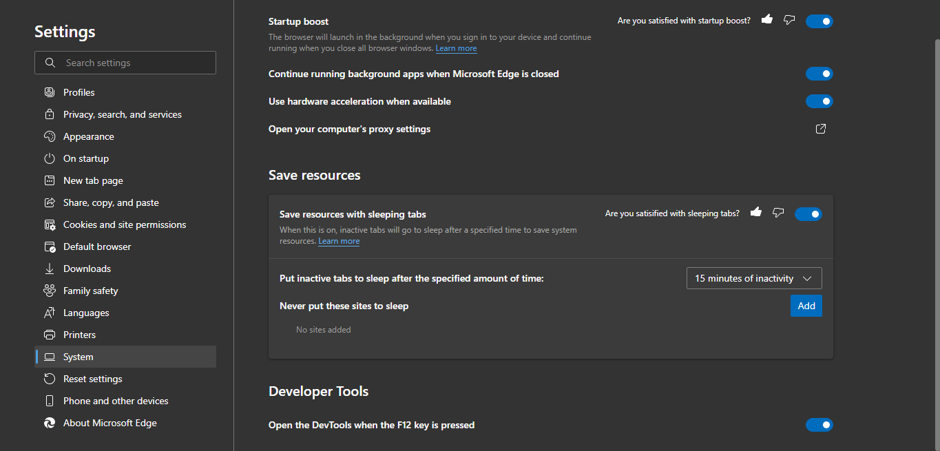 New option in Settings: Toggle DevTools Shortcut Key | Microsoft Community Hub