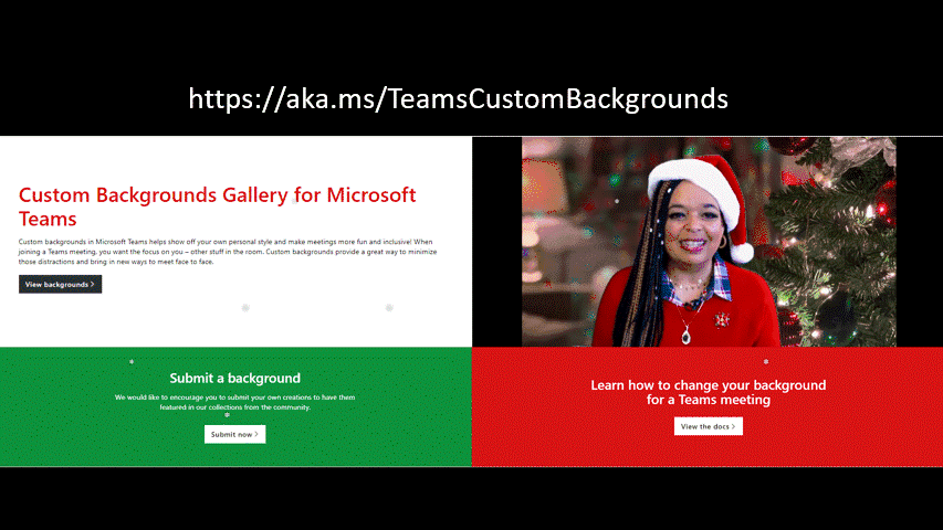 Holiday parties and Custom Backgrounds in Microsoft Teams