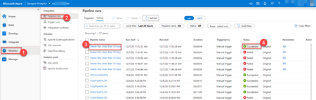 Explore the Monitor Hub in Synapse Studio to keep track of all ...
