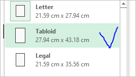 NO OPTION TO PRINT - tabloid / ledger size paper 11" x 17 ...