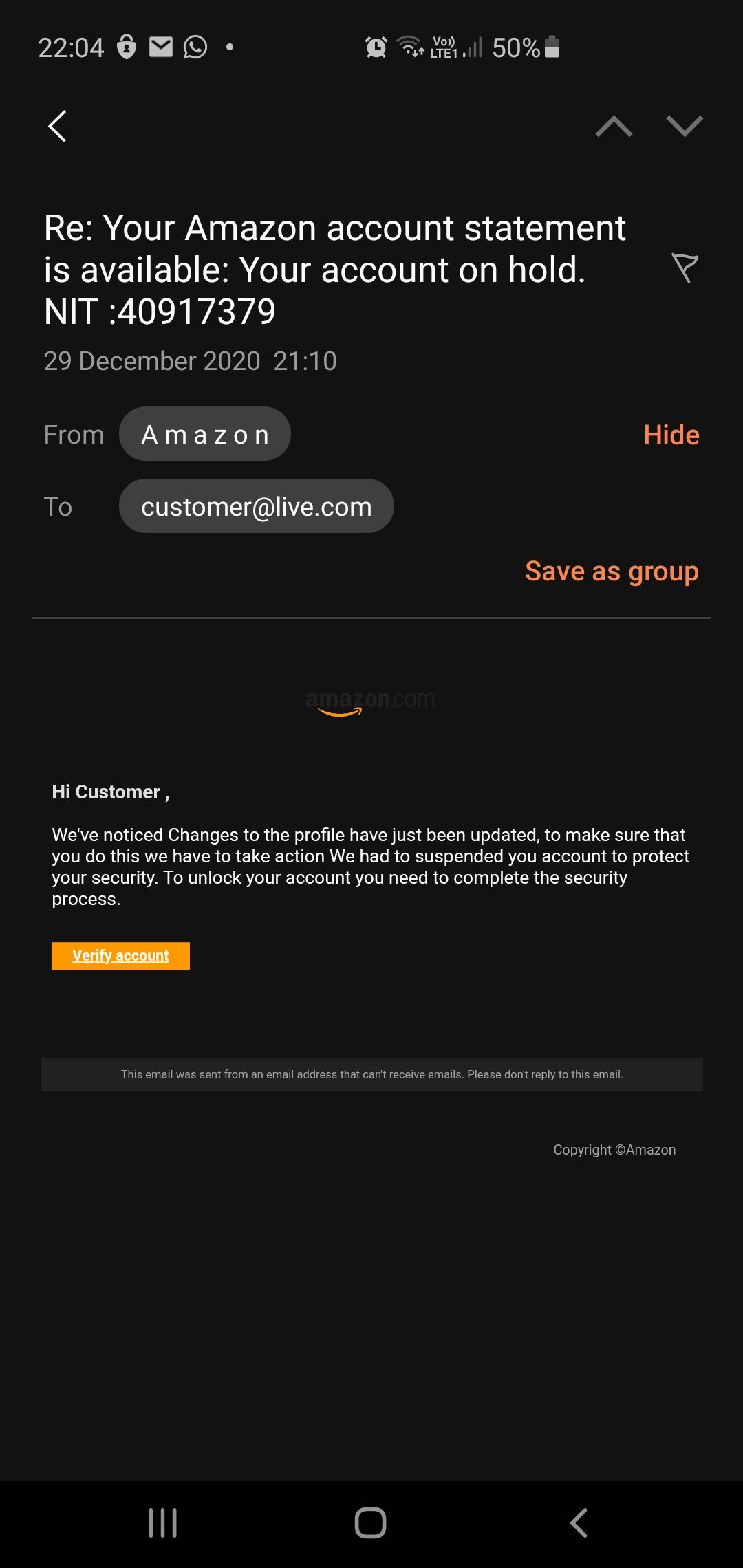 What is customer[at]live[dot]com ? | Microsoft Community Hub