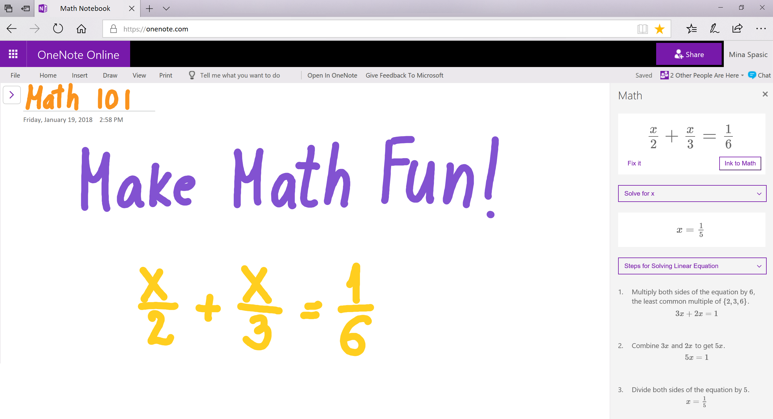 Ink math assistant for OneNote Online is here! | Microsoft Community Hub