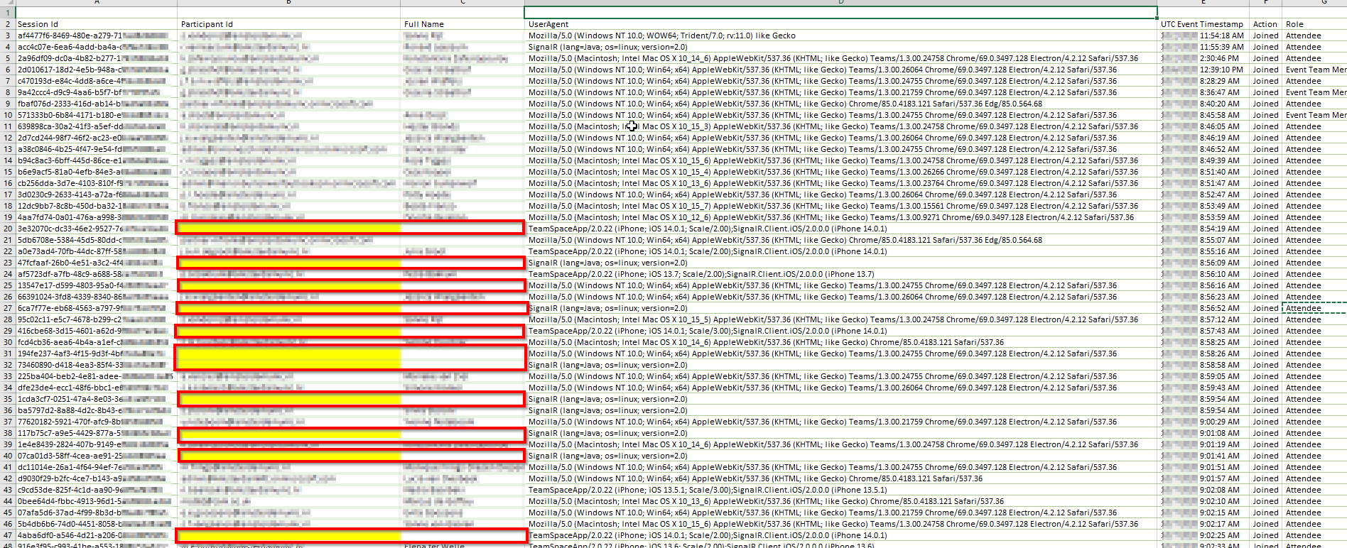 Live Event engagement report - blank participant ID fields | Microsoft ...