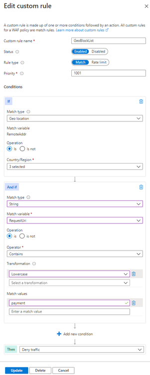 Azure WAF Custom Rule Samples and Use Cases | Microsoft Community Hub