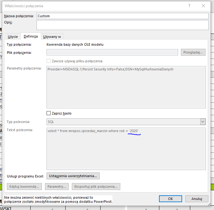 Modify Query In Existing Data Connection Microsoft Community Hub
