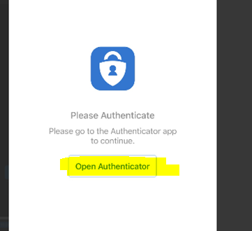 Outlook in IPhone: when “open authenticator” was tapped, “Oops ...