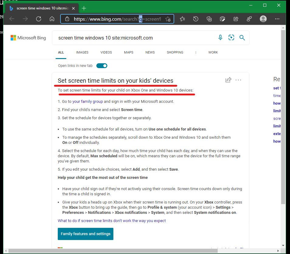 [Server 20289.2] Remove "Setting Screen Time Limits" link from Settings ...