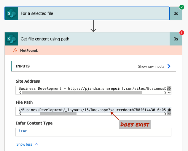 Get File Content Using Path - Not Found Error | Microsoft Community Hub