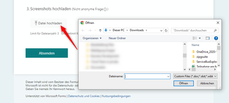 Adding Screenshots per copy & paste to a Forms question | Microsoft Community Hub