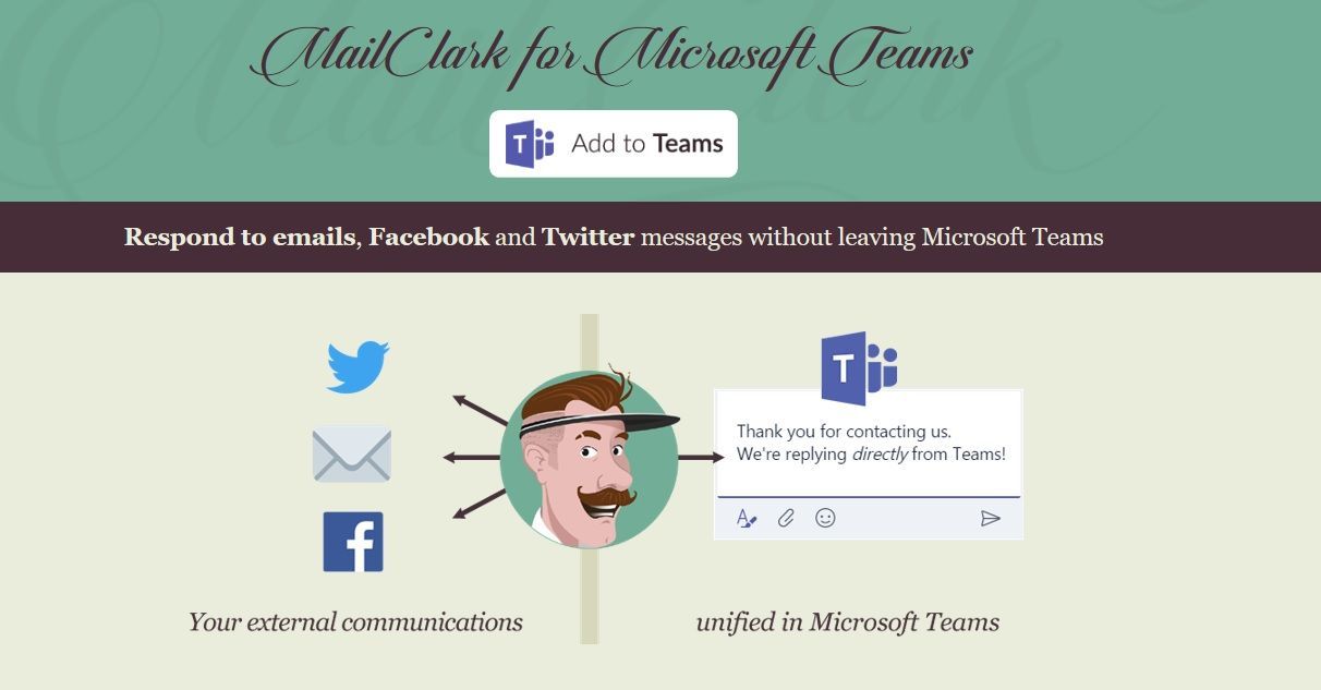 New! Respond to emails, Twitter and Facebook messages in Microsoft Teams with the MailClark App ...