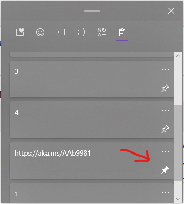 Pinned Item in the Windows Clipboard should stay on top - insider Dev ...