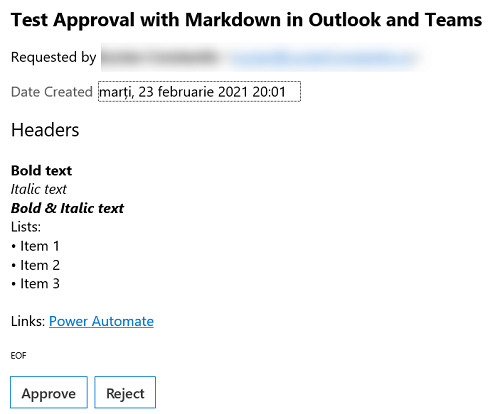 Teams Approvals needs markdown support | Microsoft Community Hub