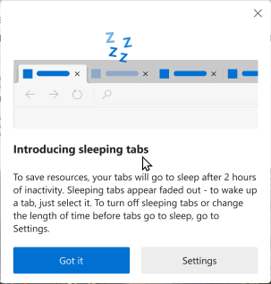 UX for sleeping tabs | Microsoft Community Hub