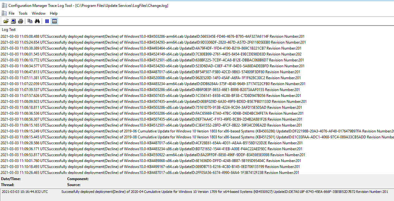 Config manager change log | Microsoft Community Hub