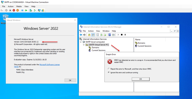 [Server Buld 20303.1] IIS 6 Manager crashes trying to edit SMTP Virtual ...