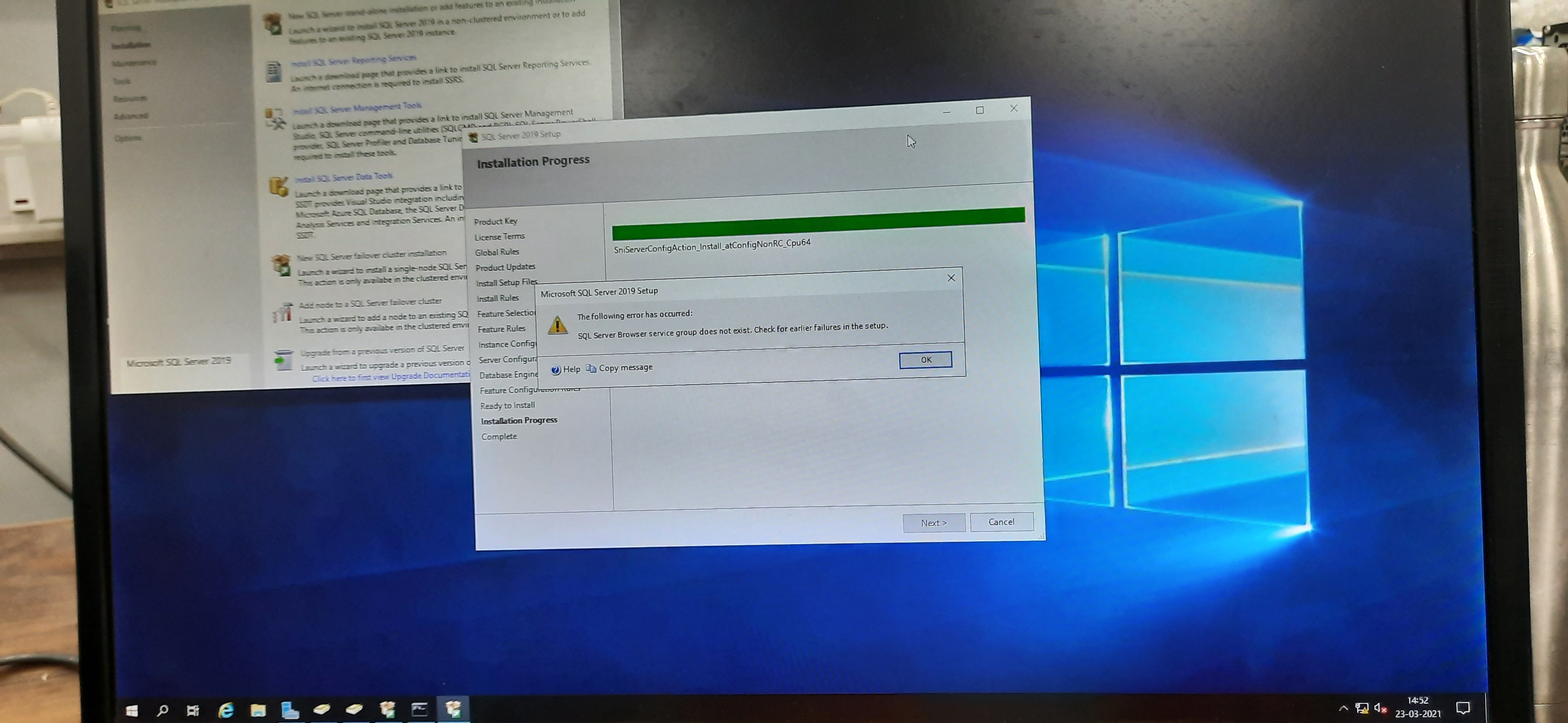 SQL Server 2019 installation Error on Domain Controller Server ...