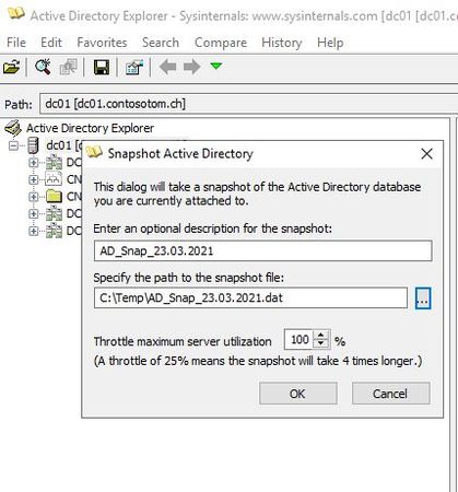Create snapshots with Active Directory Explorer (AD Explorer) from Sysinternals | Microsoft ...