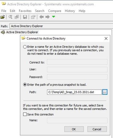 Create snapshots with Active Directory Explorer (AD Explorer) from ...