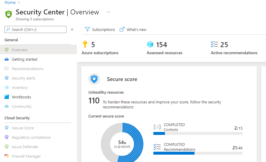 Azure Security Center menu greyed out | Microsoft Community Hub
