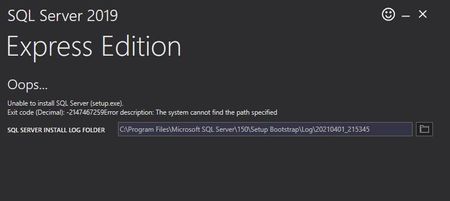 SQL Server 2019 Installation Error - An error occurred for a dependency of the feature ...