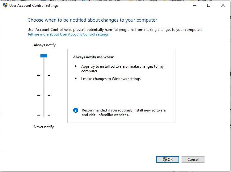 Change user account control settings | Microsoft Community Hub