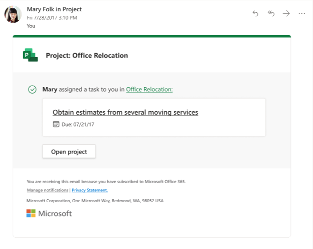 Email Notifications in Project for the web | Microsoft Community Hub