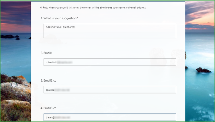 Embedding forms/survey in email | Microsoft Community Hub