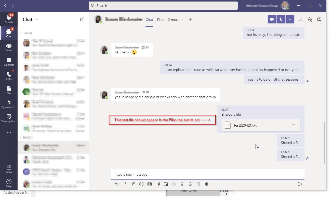 Teams Chat - Unable to see shared documents in the files tab on Teams ...