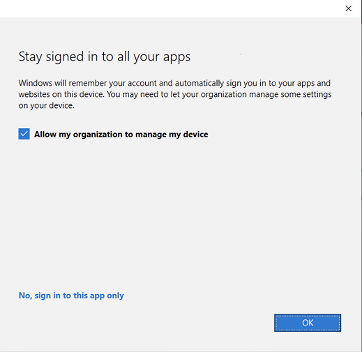 Popup Window: Stay signed in to all your apps | Microsoft Community Hub