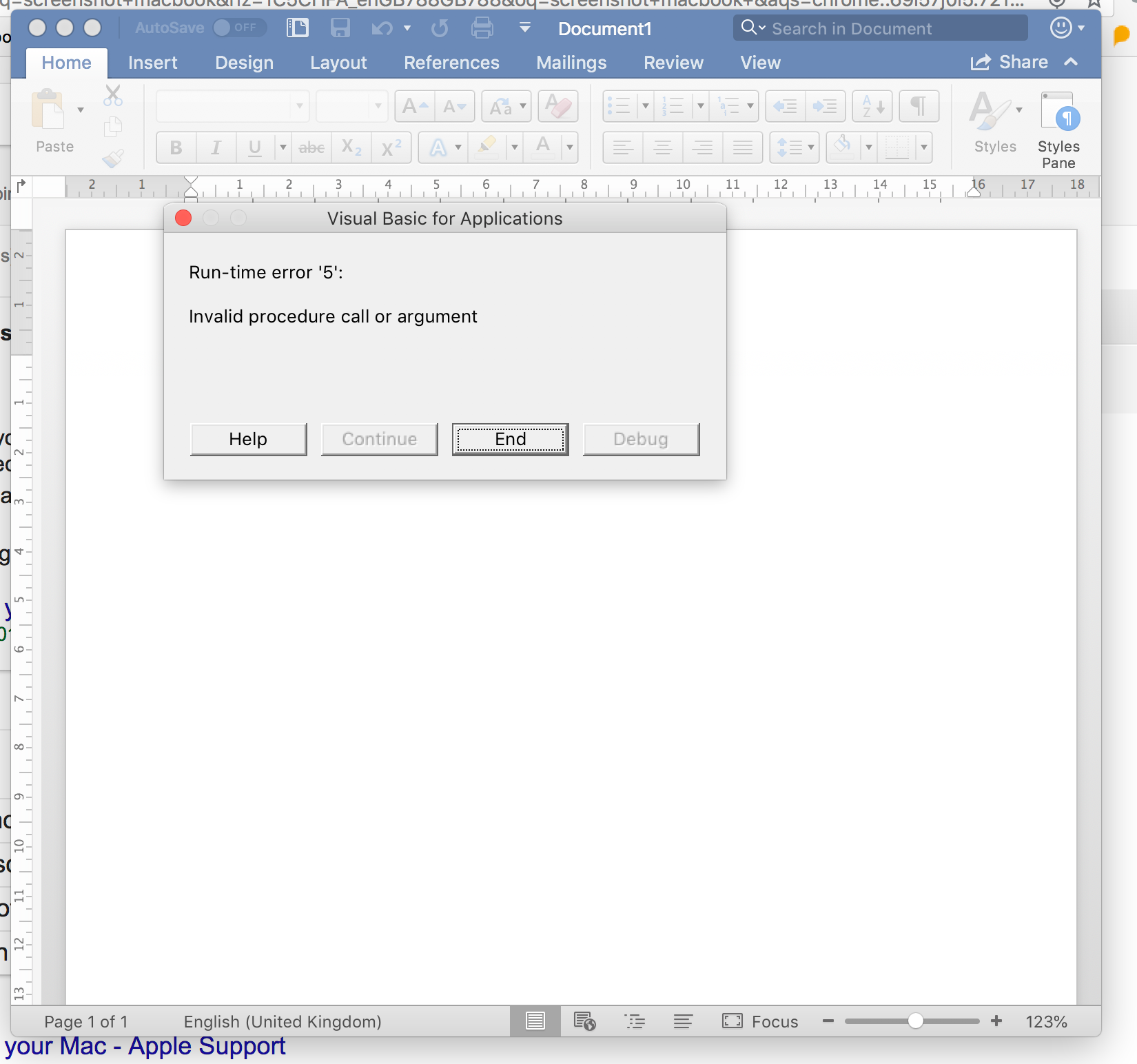 Run-time Error 5 | Microsoft Community Hub