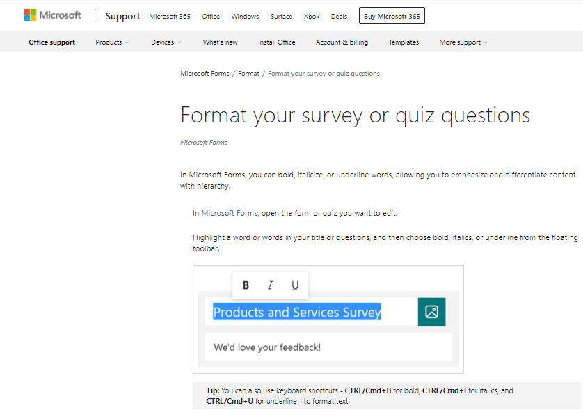 Cannot Format Questions on Forms | Microsoft Community Hub