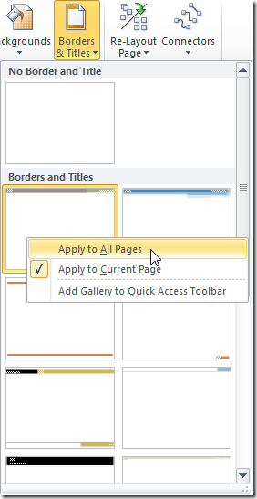 Applying a Background or Border Design in Visio 2010 | Microsoft ...
