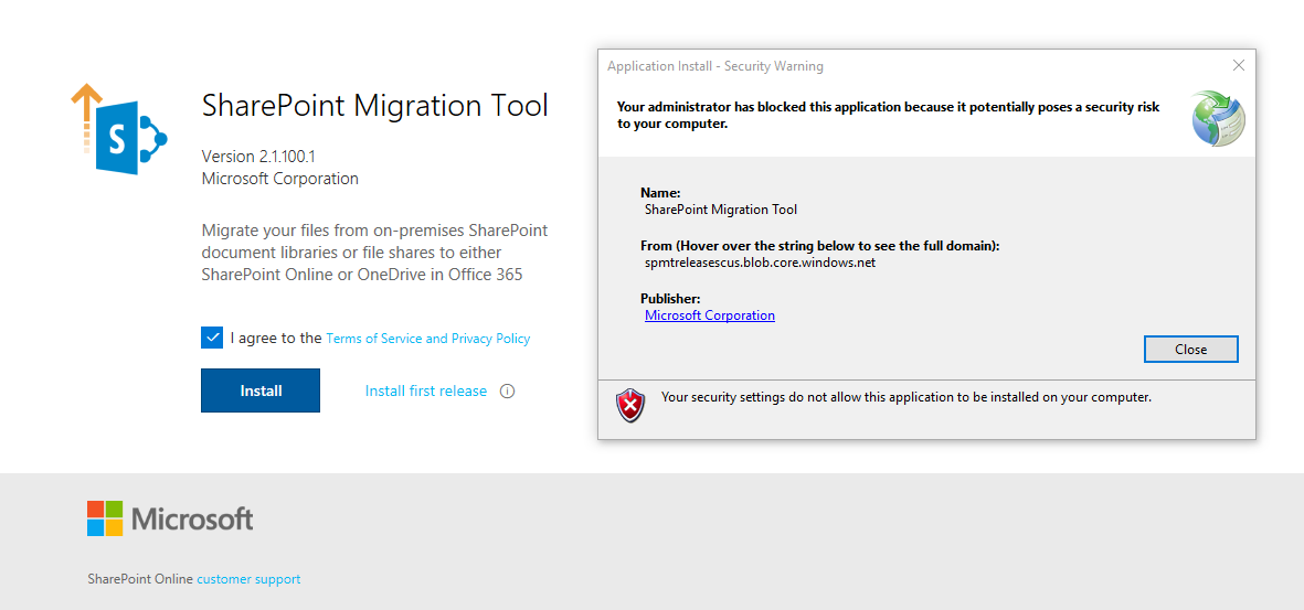 Sharepoint migration tool download error | Microsoft Community Hub