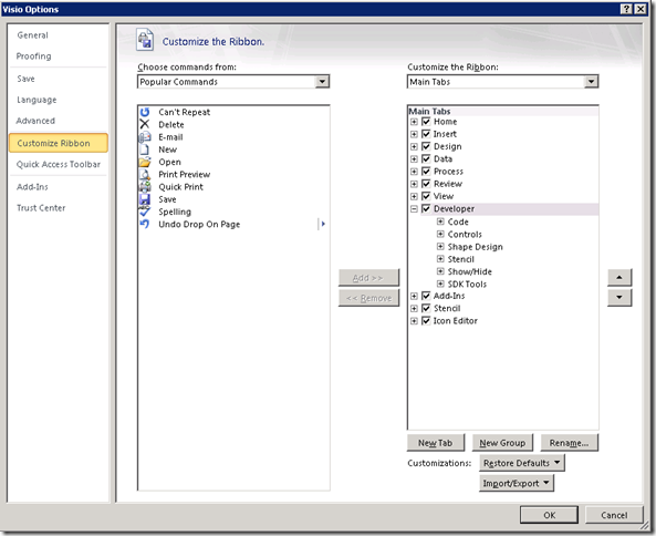 The Developer tab in Visio 2010 | Microsoft Community Hub